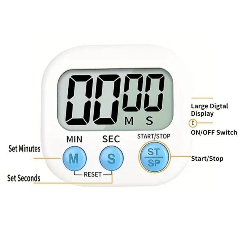 Kitchen Timer Magnetic Lcd Digital Countdown Swatch With Stand ...