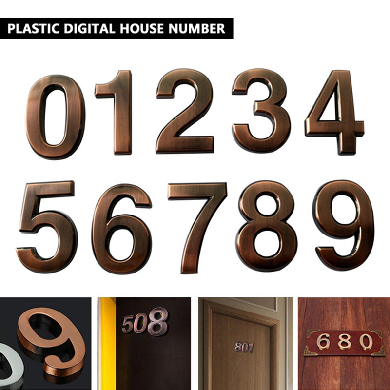 1pc Plated Door Sign Door Address Digits 0-9 Number Address Plaque Door ...