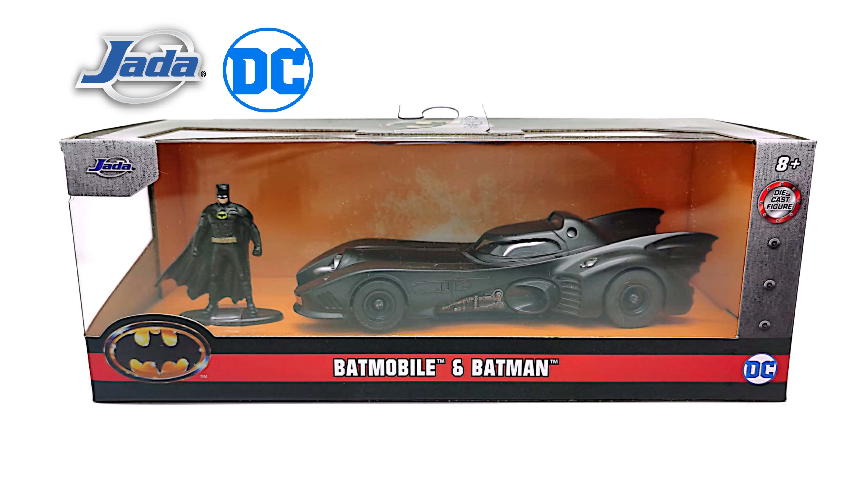 JADA 1:32 BATMAN SERIES METAL DIE CAST BATMOBILE & BATMAN FIGURE (BLACK ...