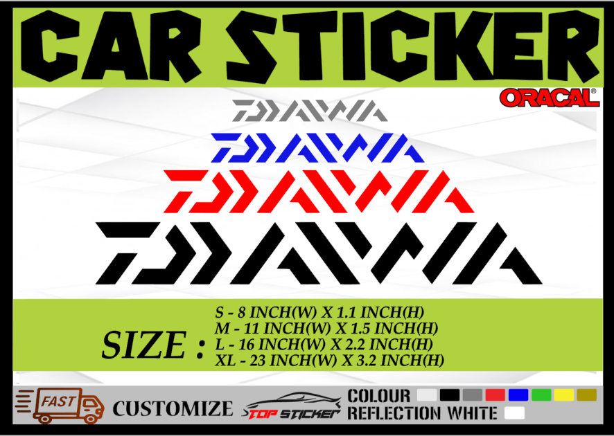 DAIWA DESIGN CAR STICKER AKSESORI KERETA STICKERS | Lazada