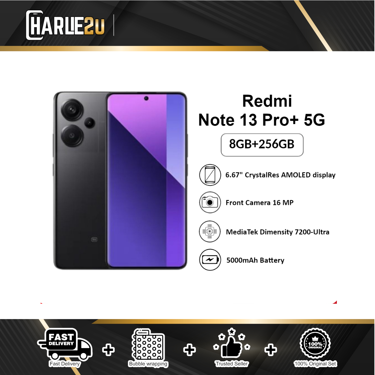 Xiaomi Redmi Note 13 Pro+ 5G Smartphone (8GB RAM+256GB ROM) | Original ...