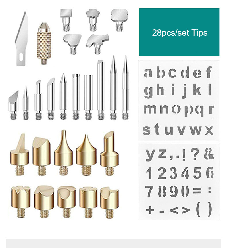 29pcs Wood Burning Pen Kit 60w Soldering Pyrography Burner Carving ...