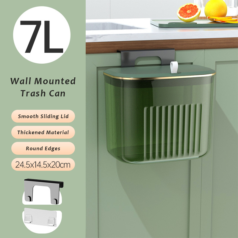 JustLiving 1PC Wall Mounted Hanging Trash Bin Kitchen Countertop ...