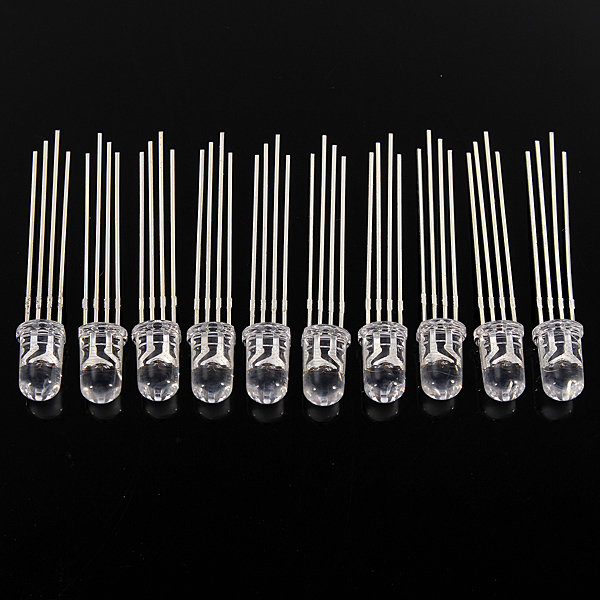 5mm RGB Premium LED Common Anode/Common Cathode 4-Pin Tools DIY Tri ...