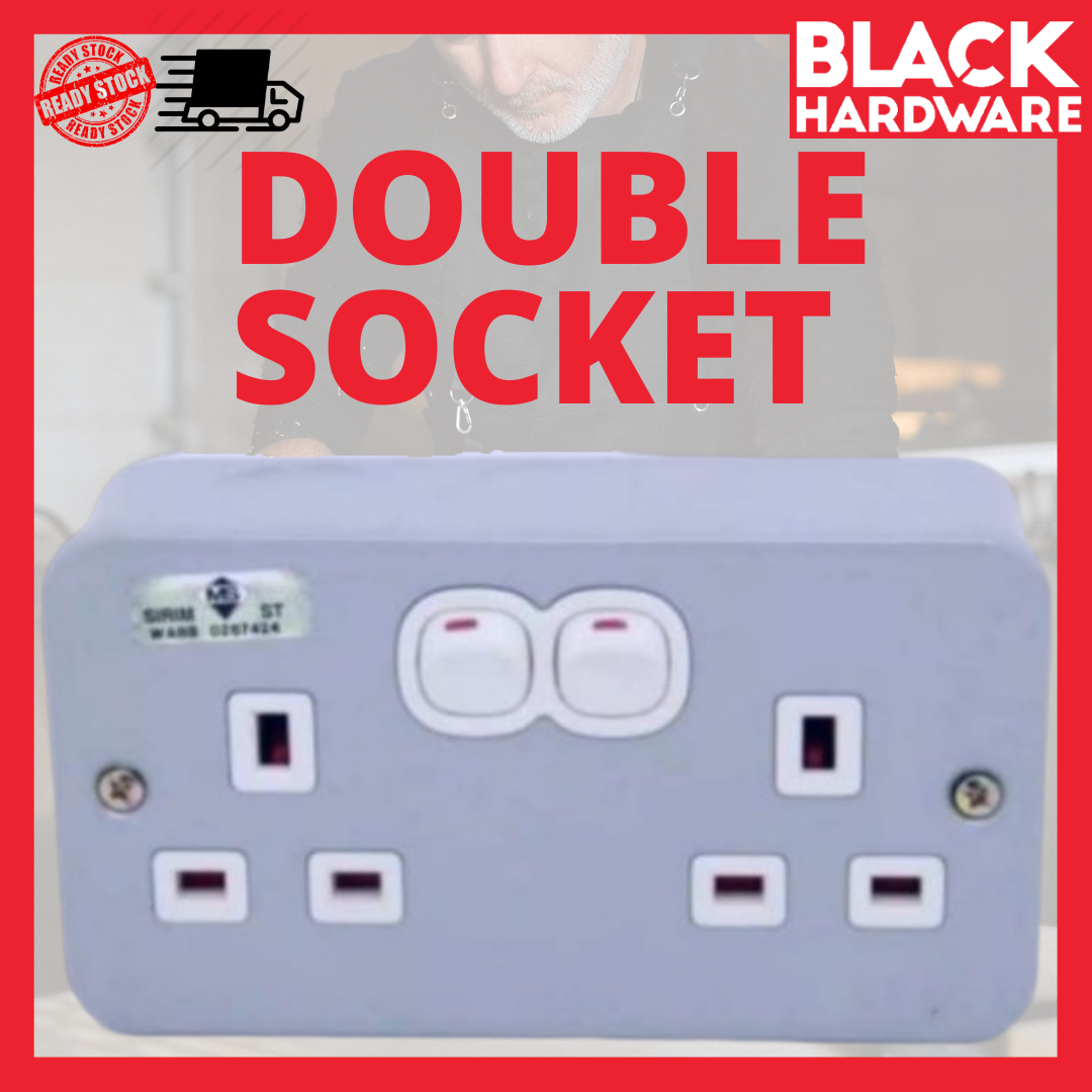 BLACK HARDWARE Single Double Metal Clad Swith Socket Box 13A Sirim ...