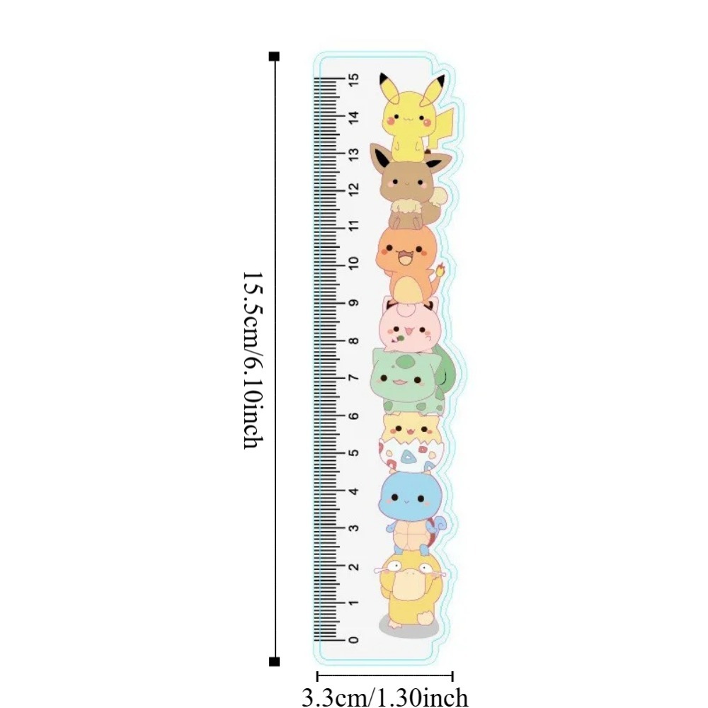 Kawaii Pikachu Straight Rulers 15CM Cartoon Anime Crayon Shin Chan ...