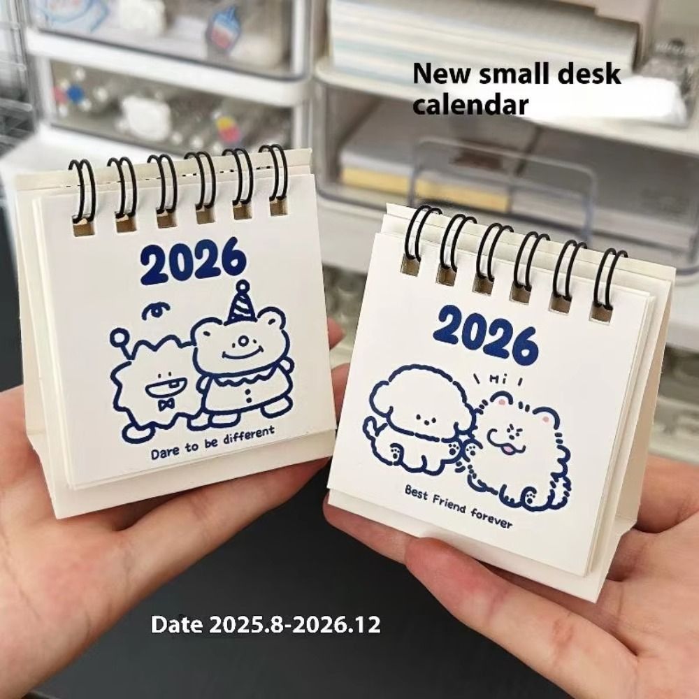 New Mini 2026 Desk Calendar Portable Cartoon Monthly Planner Schedule ...