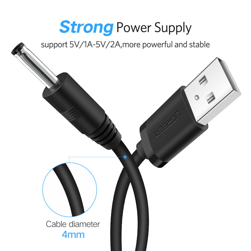 UGREEN สายไฟแปลง USB เป็น DC Jack ตัวผู้ USB to DC DC adapter cable DC ...