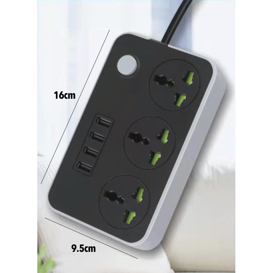 MYHZ_ MALAYSIA PLUG 4 USB Port 3 Universal Power Strip Extension Plug ...