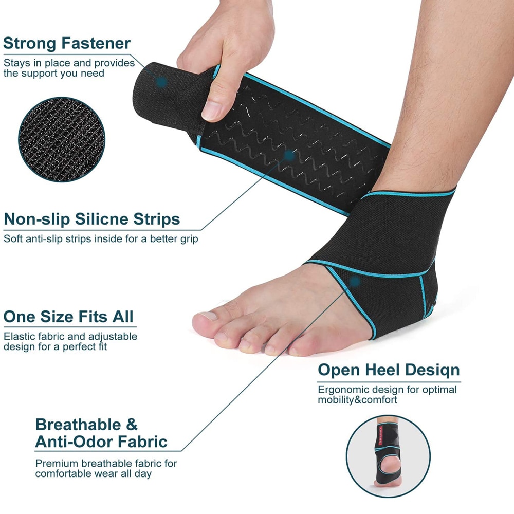 1PC Ankle Brace Ankle Support Wrap, Adjustable Compression Antiskid ...