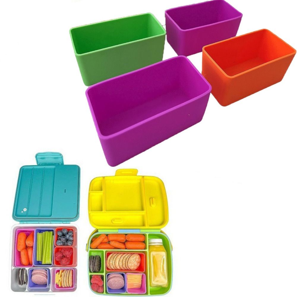 Household Silicone Lunch Box Divider Cup Reusable Square/Rectangle ...