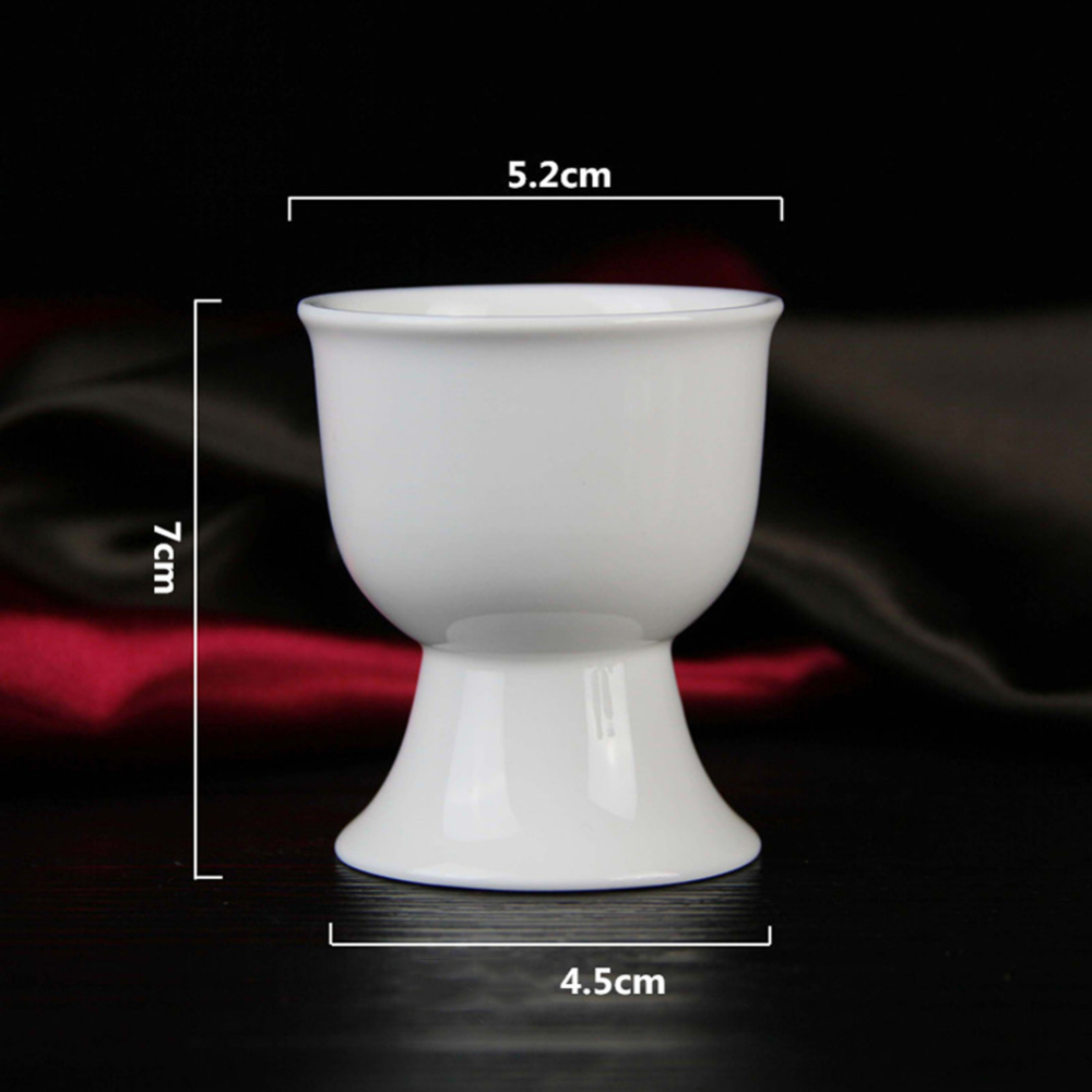 【TrendGlobe】4pcs Restaurant hotel porcelain egg holder for modern home ceramic white egg cup egg ...