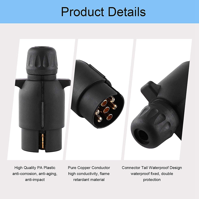 12N Type 7 Pin Plastic Trailer Caravan Plug Wiring Lights Adapter 12V ...