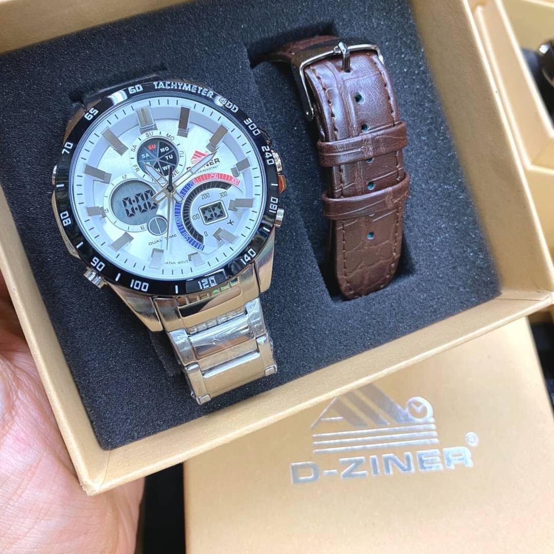 D-ZINER นาฬิกาแท้ กันน้ำ 30m. แถมฟรีกล่องแบรนด์ ฟรีผ้าเช็ด เซ็ทเวลา ...