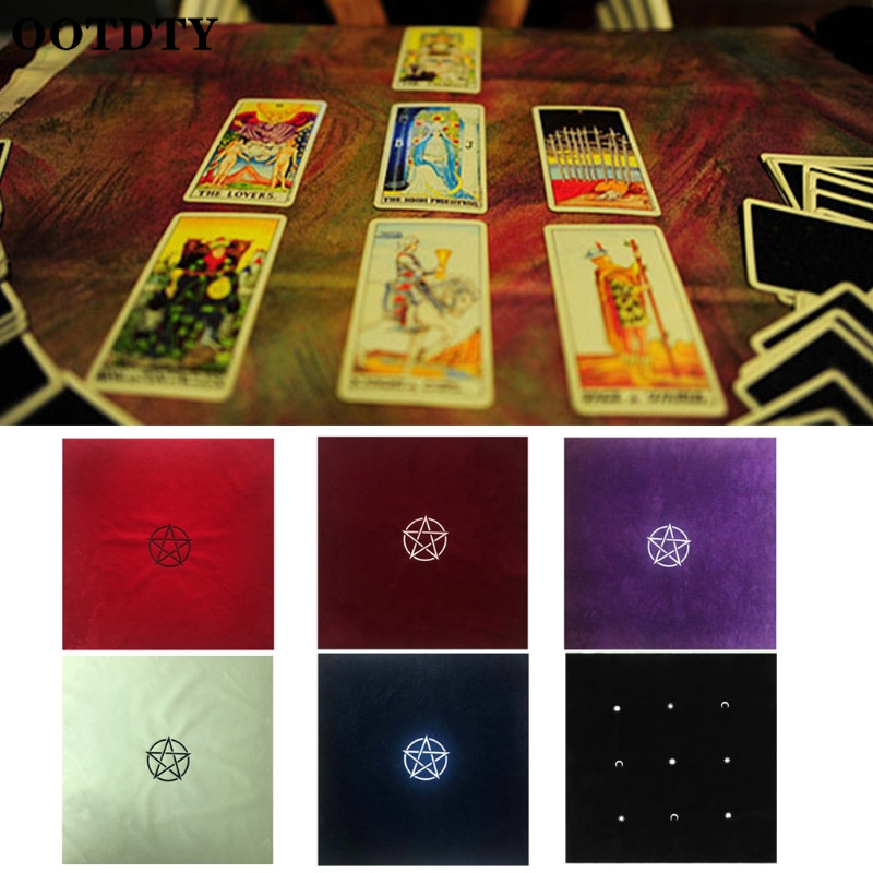 【LuxeGlow】60×60cm Pentacle Tarot Tablecloth Velvet Altar Tarot Cloth ...