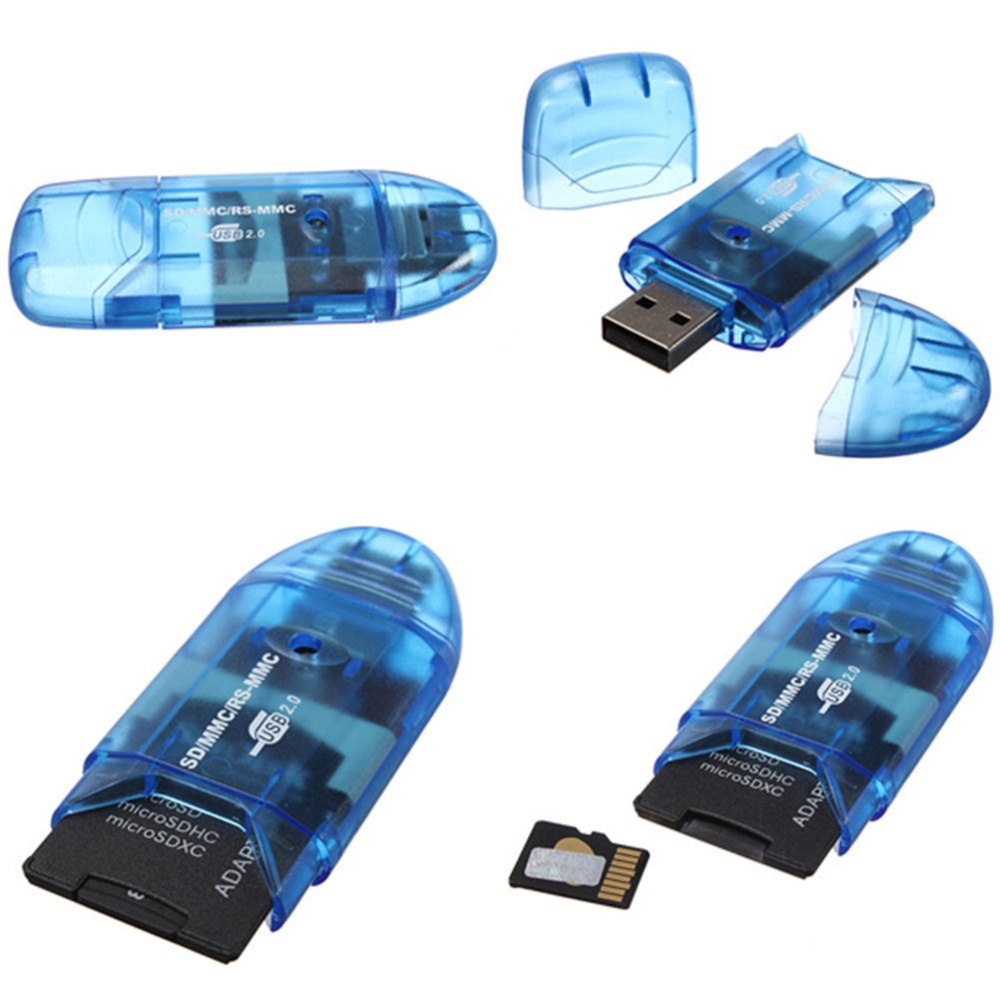 USB Memory Card Reader Writer Adapter for MMC SD SDHC TF UP To 64GB ...