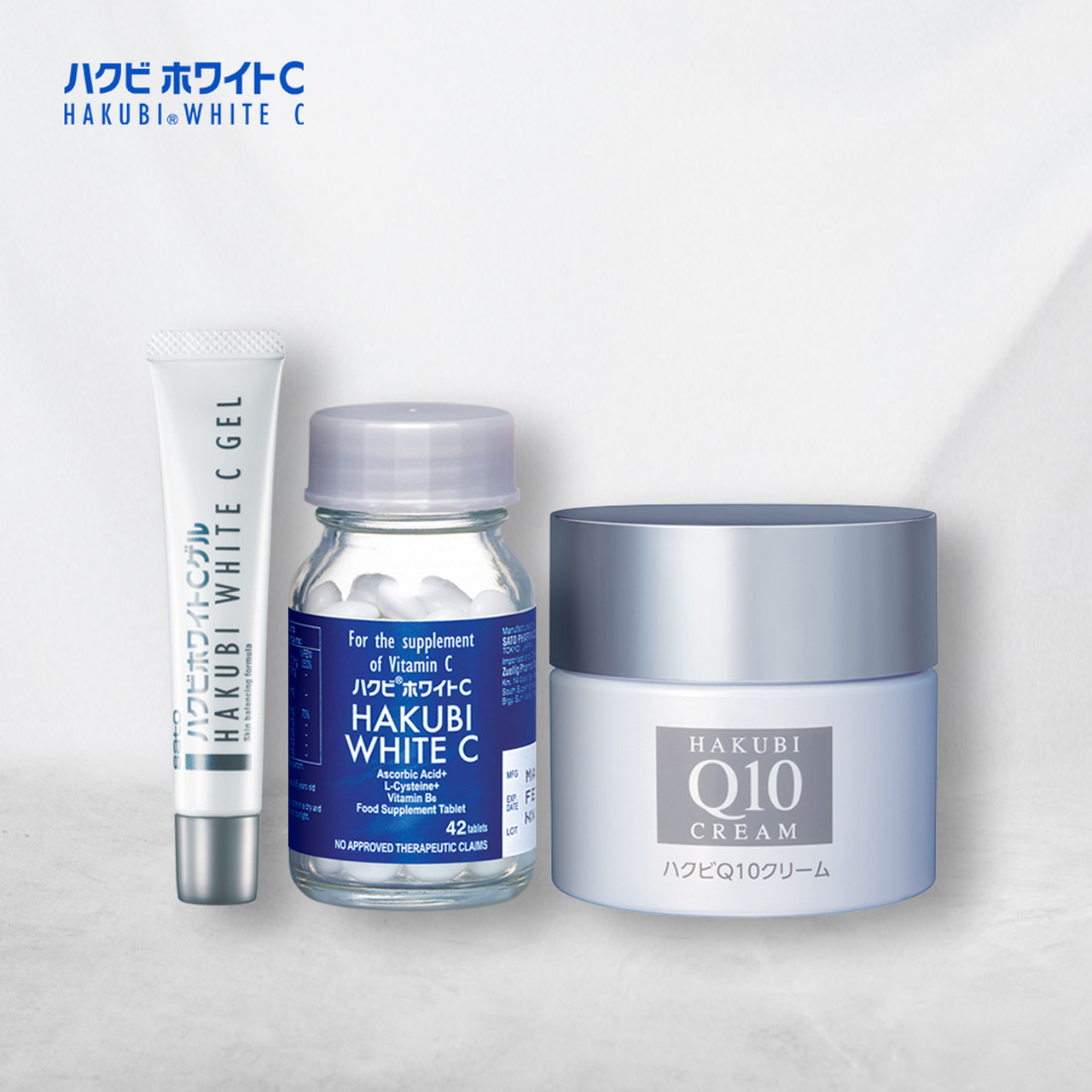 Hakubi White C Tablets 42s + HAKUBI WHITE C GEL 20G And Hakubi Q10 ...