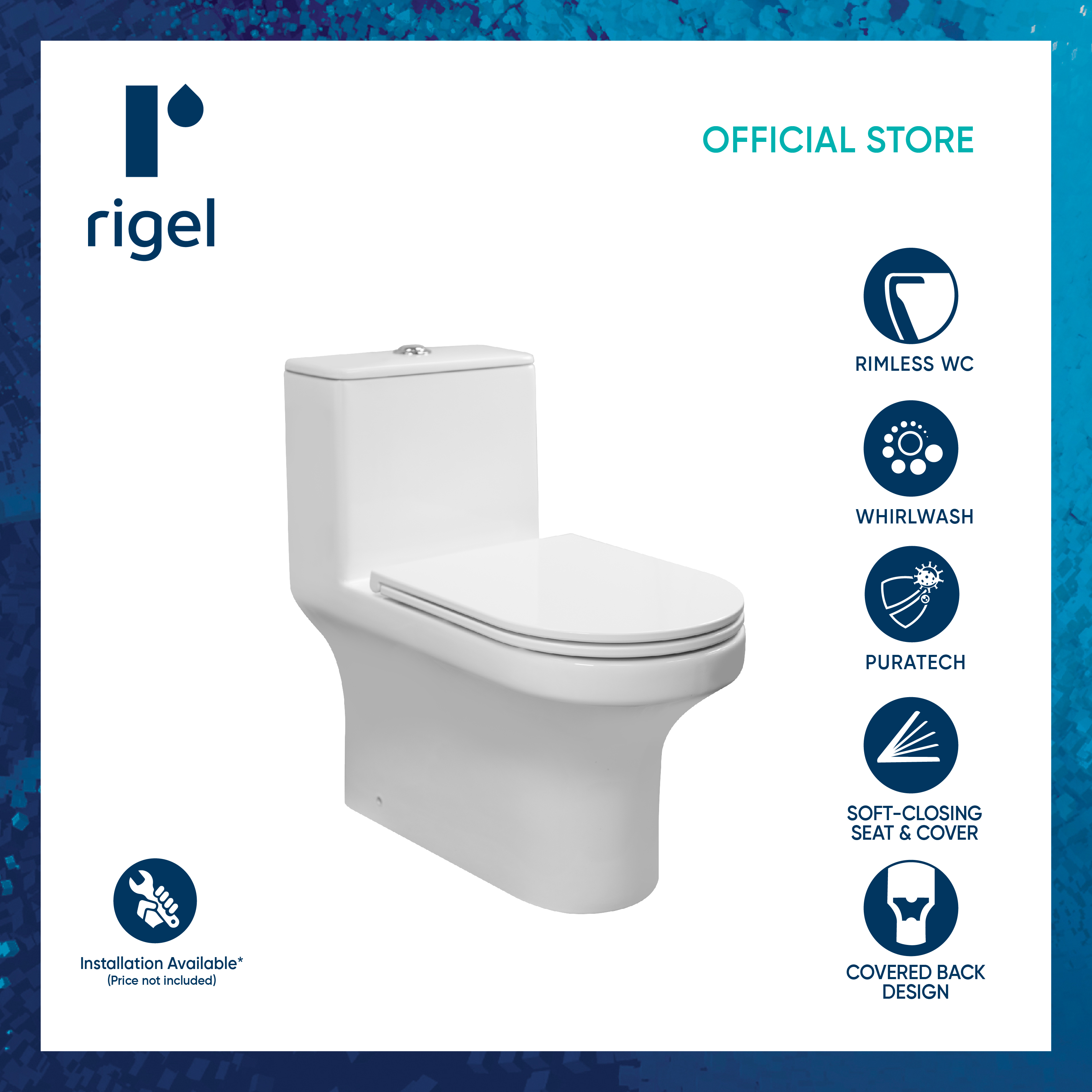 RIGEL One Piece Rimless Alchemy Toilet Bowl S6/S10 | Lazada Singapore