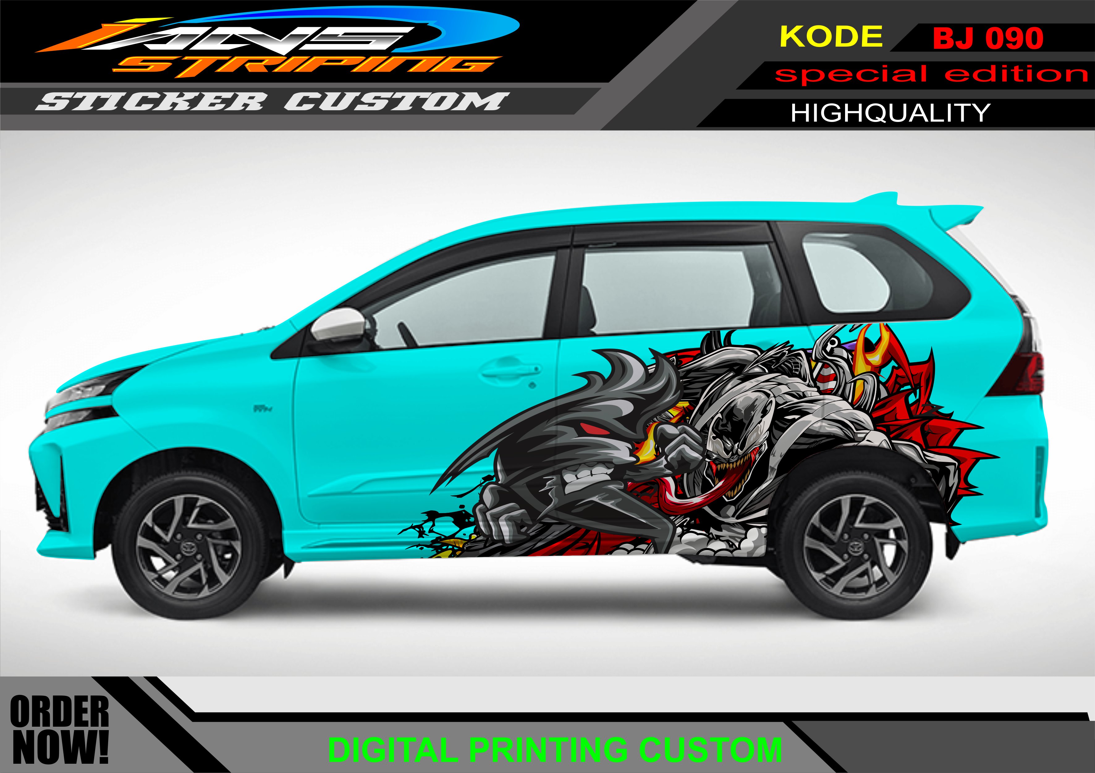 VARIASI STICKER MOBIL JES JAZZ, SIGRA, YARIS, SWIFT / DECAL MOBIL ...