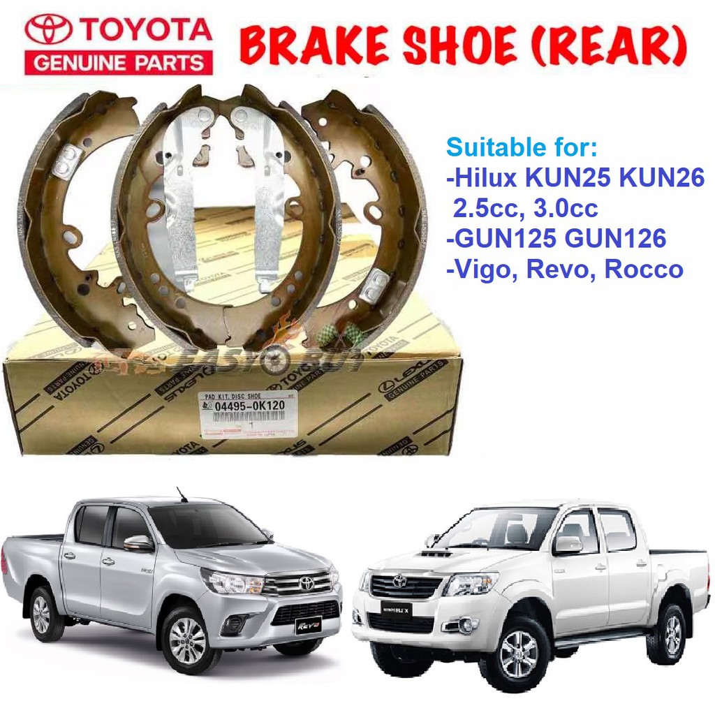 TOYOTA HILUX KUN25 BRAKE SHOE KUN26 GUN125 REAR GUN126 VIGO REVO ROCCO ...