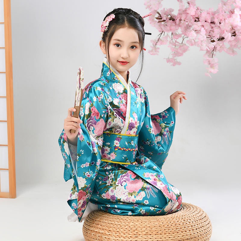 FAPH Japanese Traditional Dress Kimono Robe for Kids Girls Costume FAA ...