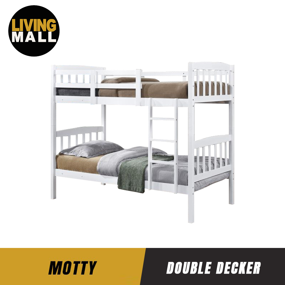 Living Mall MOTTY Wooden Double Decker Bunk Bed In 8 Designs ...