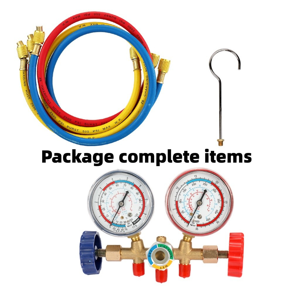 R134A Aircon Manifold Gauge Freon Pressure Gauge AC Refrigerant ...