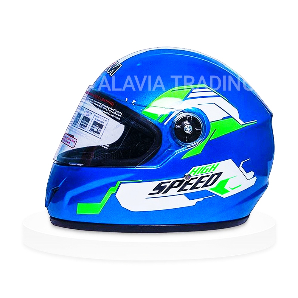 Full face bike helmet sfm high speed-blue and white graphics | Daraz.com.bd