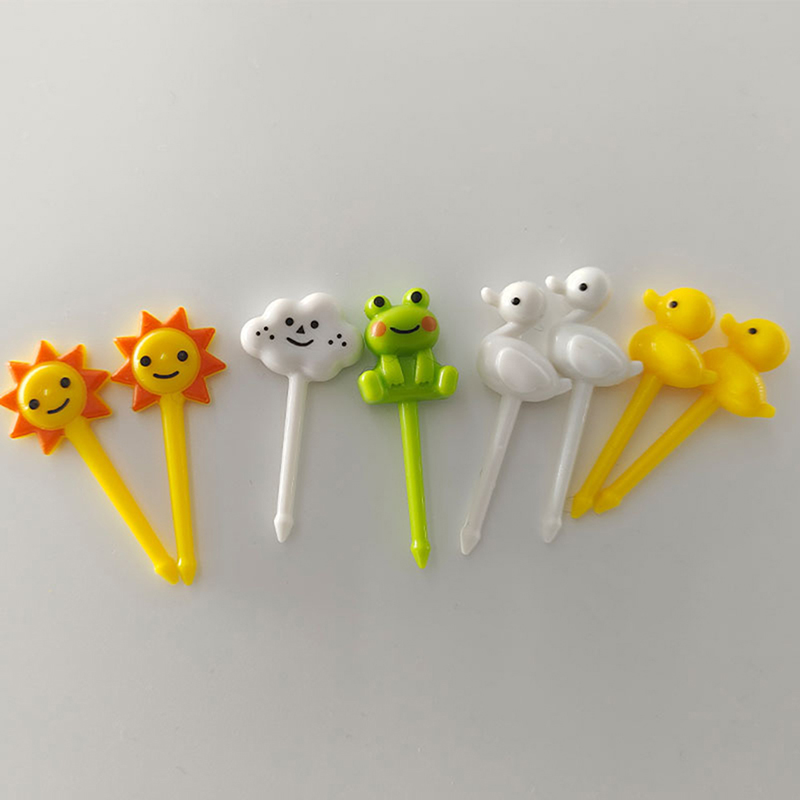 8pcs/set Cartoon Fruit Fork Picks Kids Snack Dessert Bento Sandwich ...