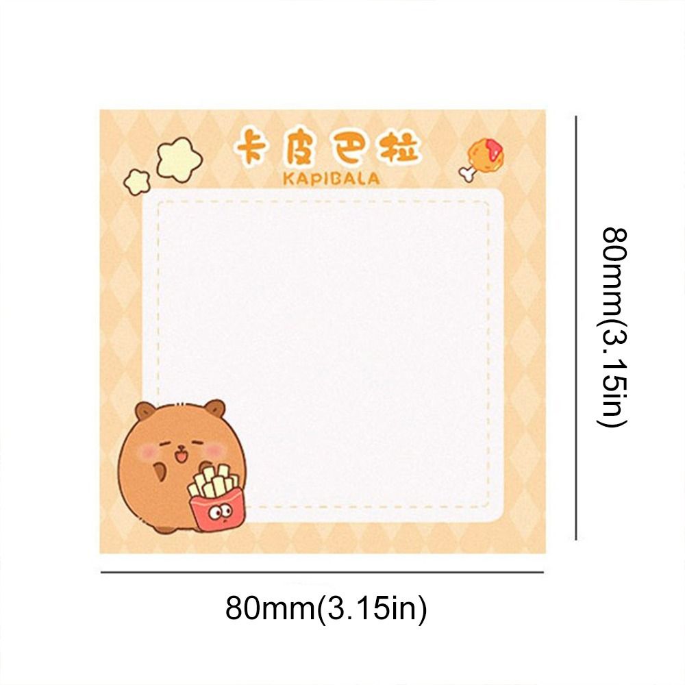 Cartoon Cute Capybara Sticky Note Self-adhesive Notepad Capybara Memo ...
