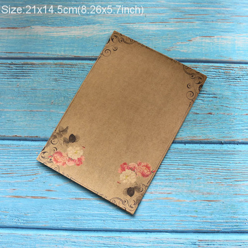 【Hottest Trends】Kraft Brown Letter Paper 16sheets Vintage Flower Design ...