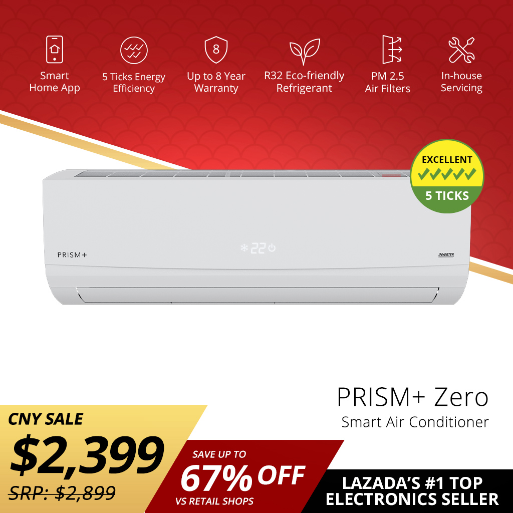 PRISM+ Zero Smart Air-Conditioner (R32, 5 Ticks) | Lazada Singapore