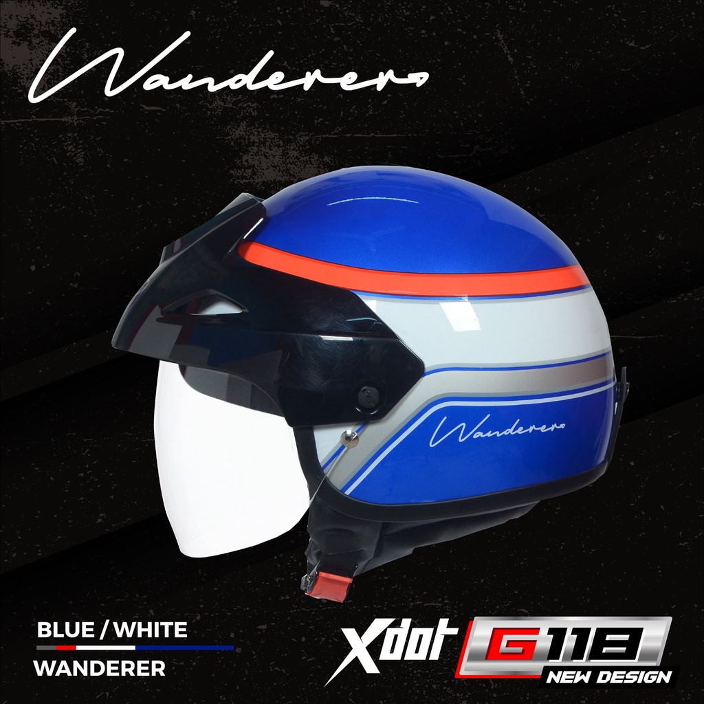 Xdot Helmet G118 Wanderer Blue / White | Lazada