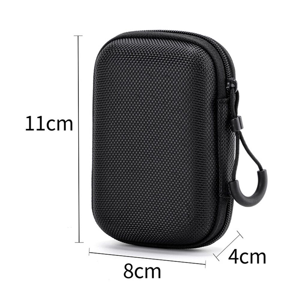 Durable Hard Shell EVA Storage Box Black Mini Zipper Earphone Case ...