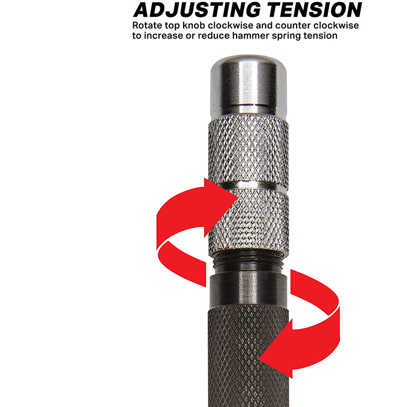 3 Pc Set of 6 Inch Heavy Duty Automatic Center Punch Set for Wood, Metal, Plastic, Glass, and ...