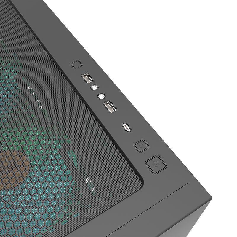 ☆darkFlash DLX22 Black LUXURY ATX PC CASE inculuded horizontal graphics ...