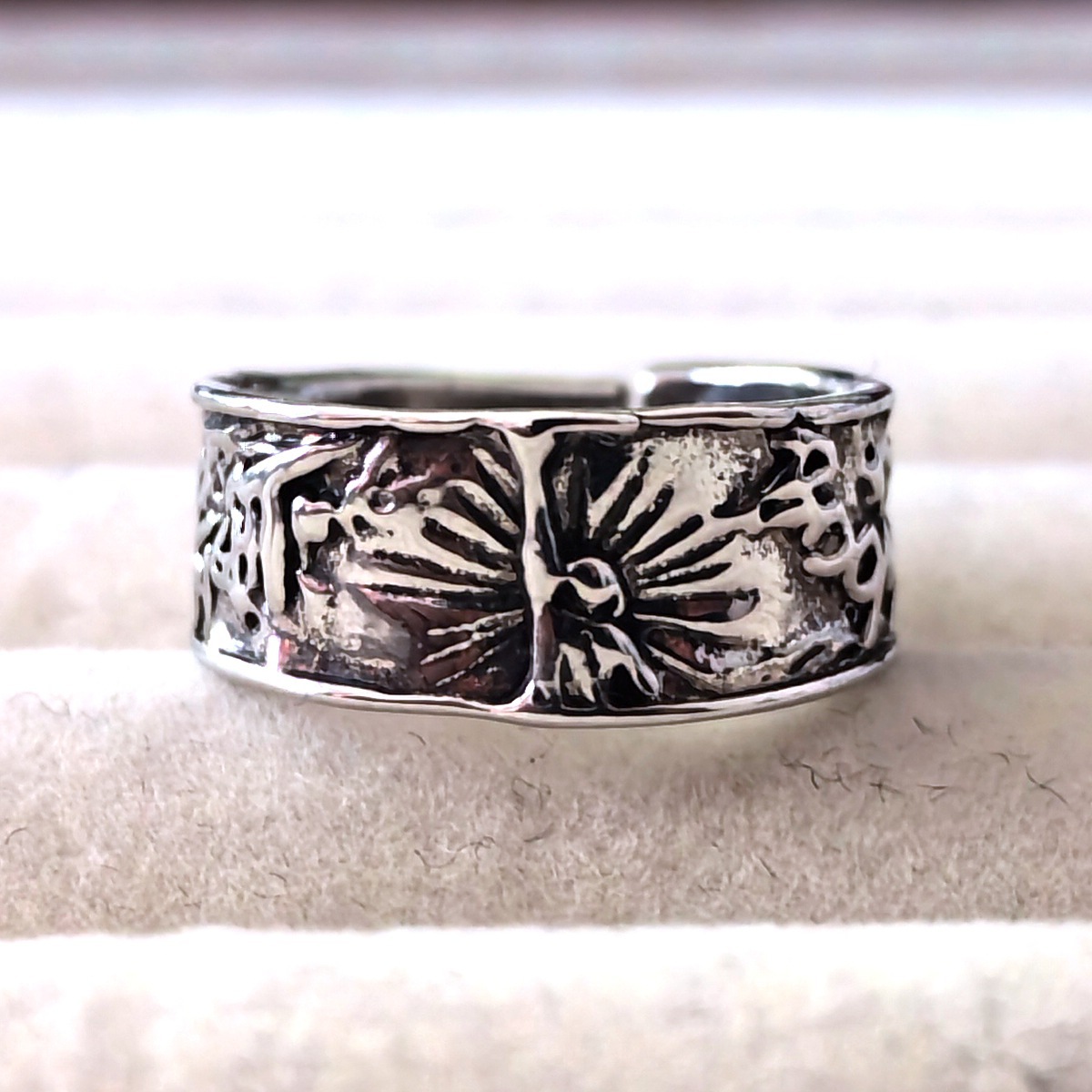 Jewelry Retro Victory Light Ring Refueling Couple Ring Hip Hop Opening ...