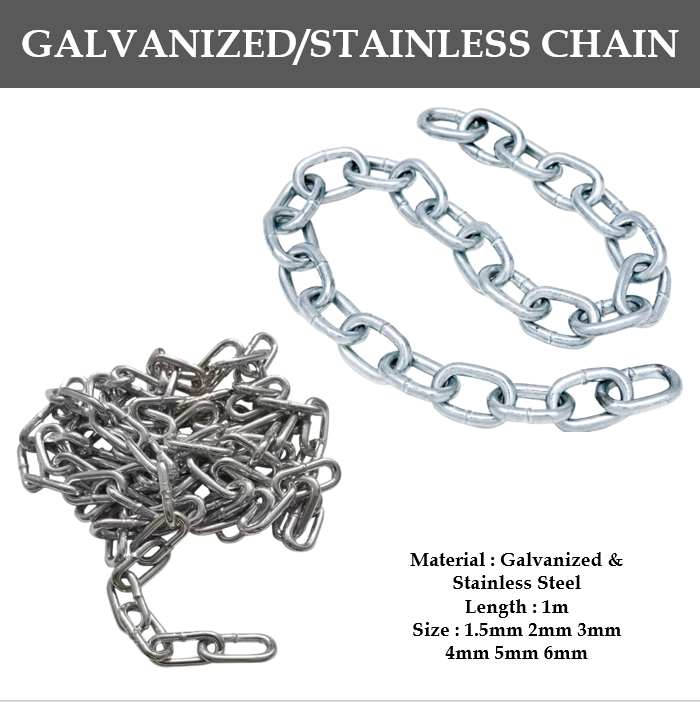 Mago Lifting 1.5mm-6mm Chain Stainless Steel 304 & Galvanized Chain per ...