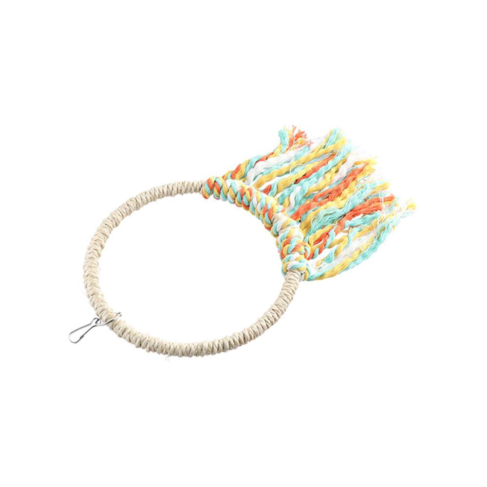 Parakeet Conures Hanging Cotton Rope Climbing Chewing Bite Circle Perch ...