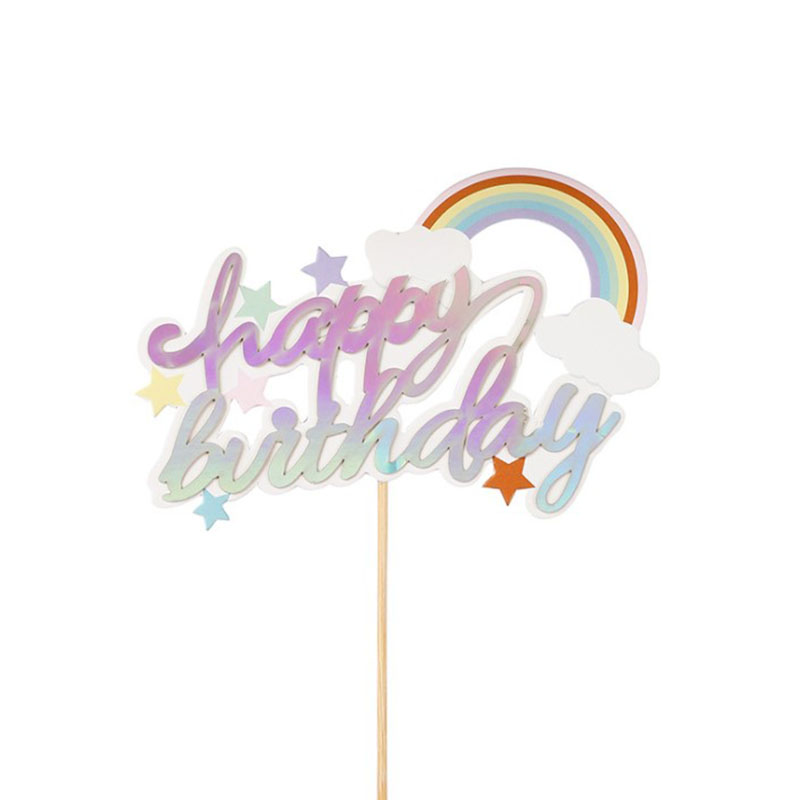 Zozo MMU Birthday Cake Rainbow Color Card Dessert Decoration Plug-in ...