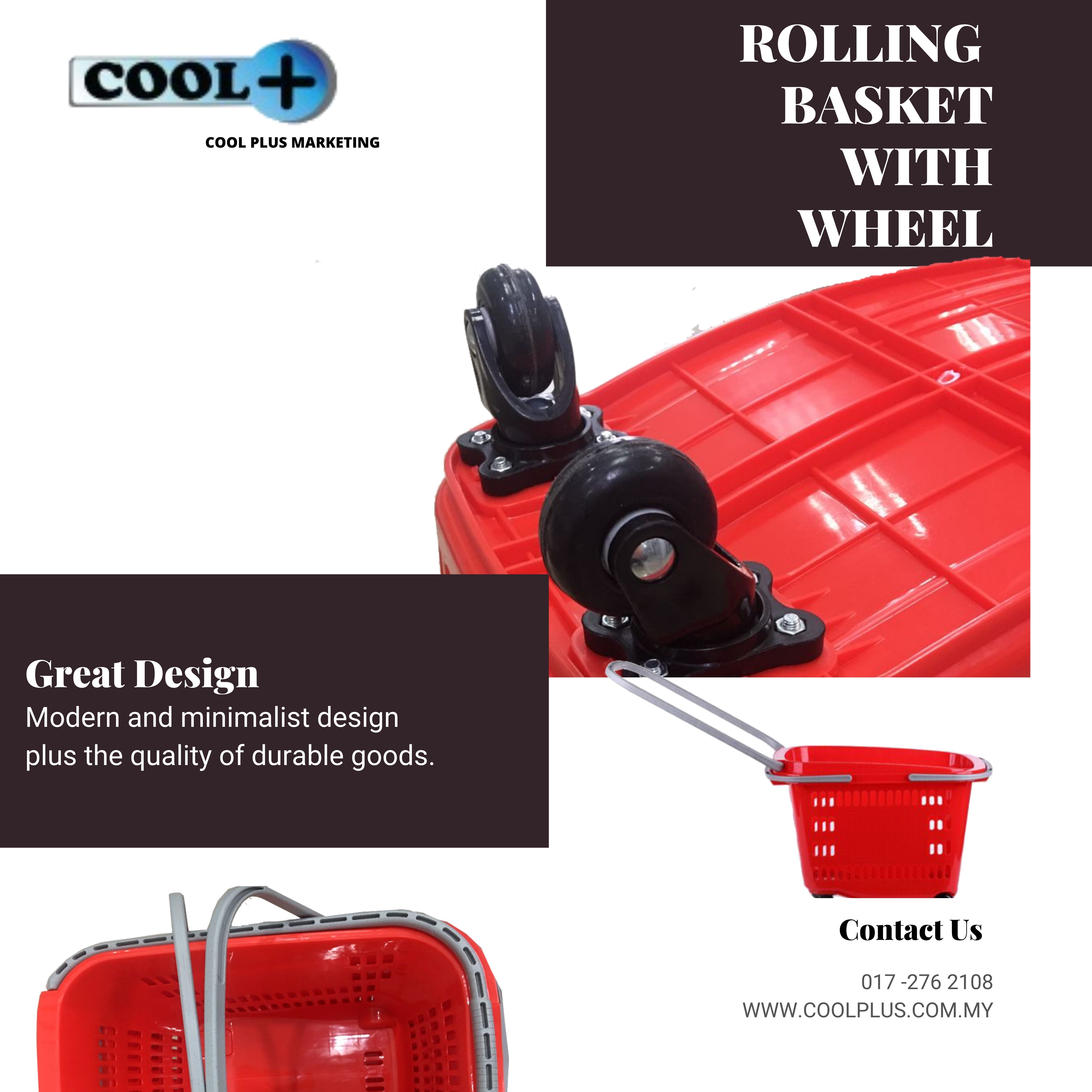 ROLLING SHOPPING BASKET, BASKET RODA, BASKET SUPERMARKET | Lazada