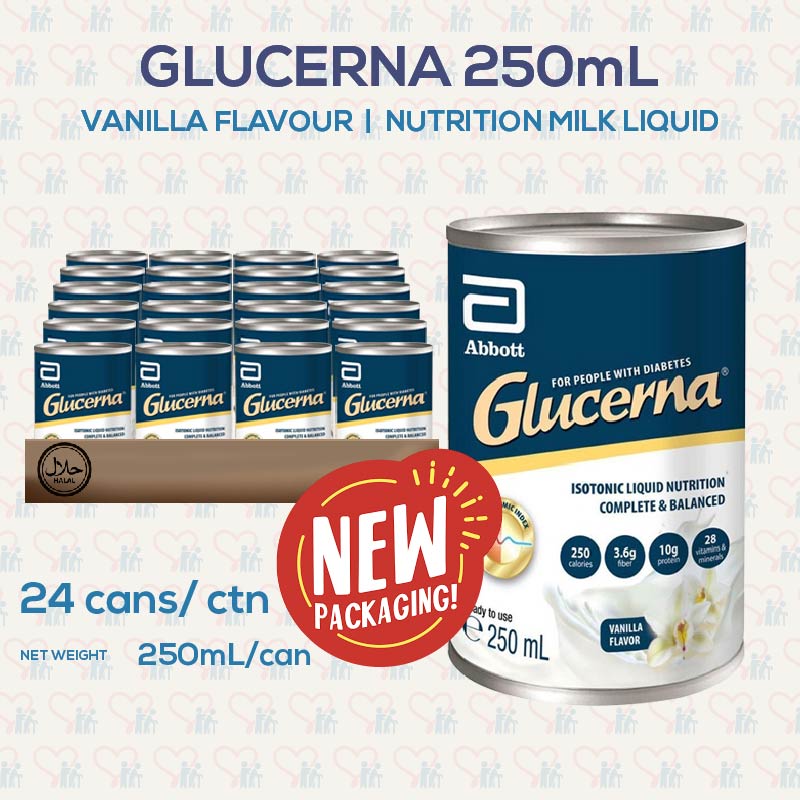 [Carton of 24] Abbott Glucerna Liquid 250ml - Ready to Drink Tin Milk ...