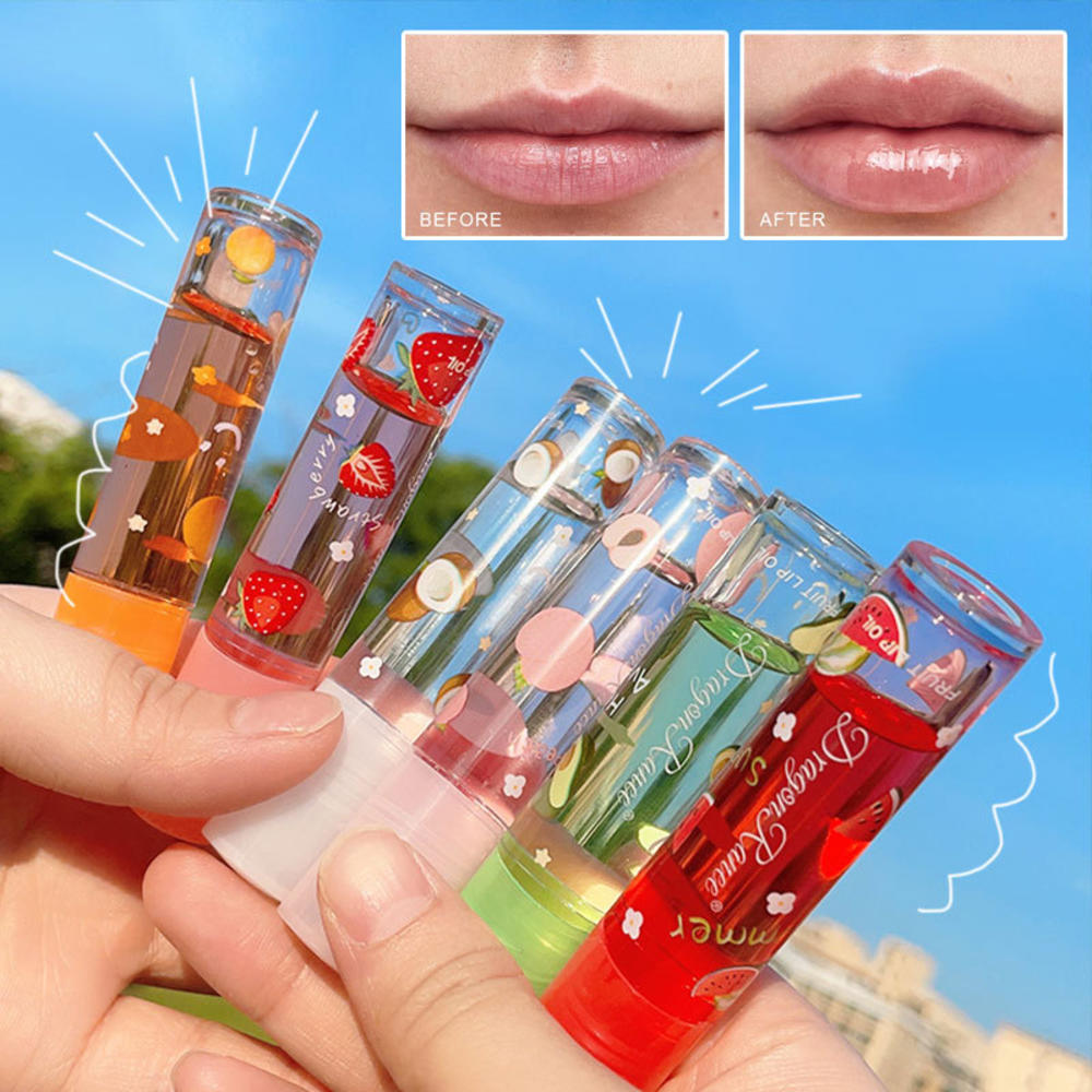 Lip Plumper Oil Colorless Cute Fruit Lip Balm Liquid Lipstick Hydrating ...