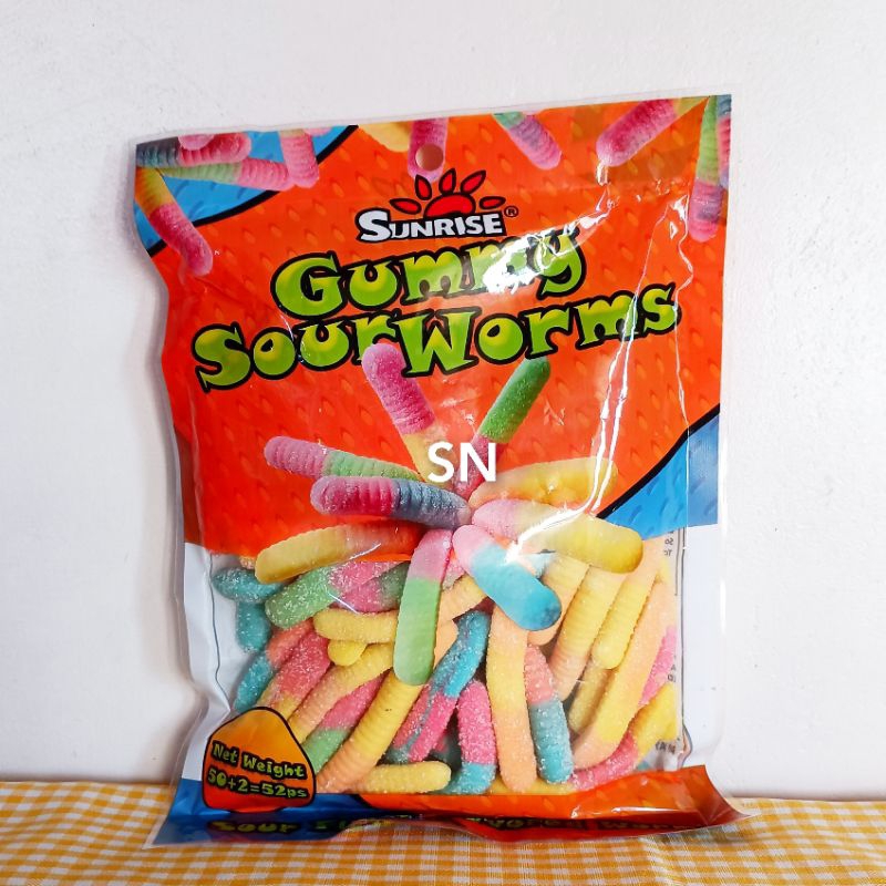 SN Sunrise Gummy Candy Worm Cola Banana Snake Flavor (50+2pcs) | Lazada PH