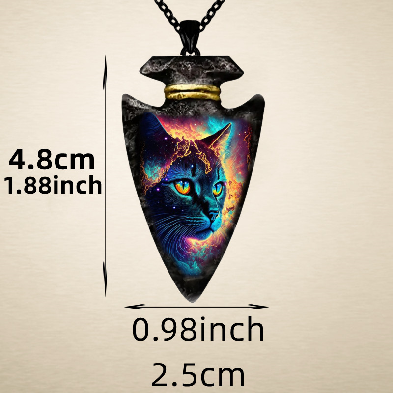 temu creative new painted fantasy ghost civet cat black cat pendant ...