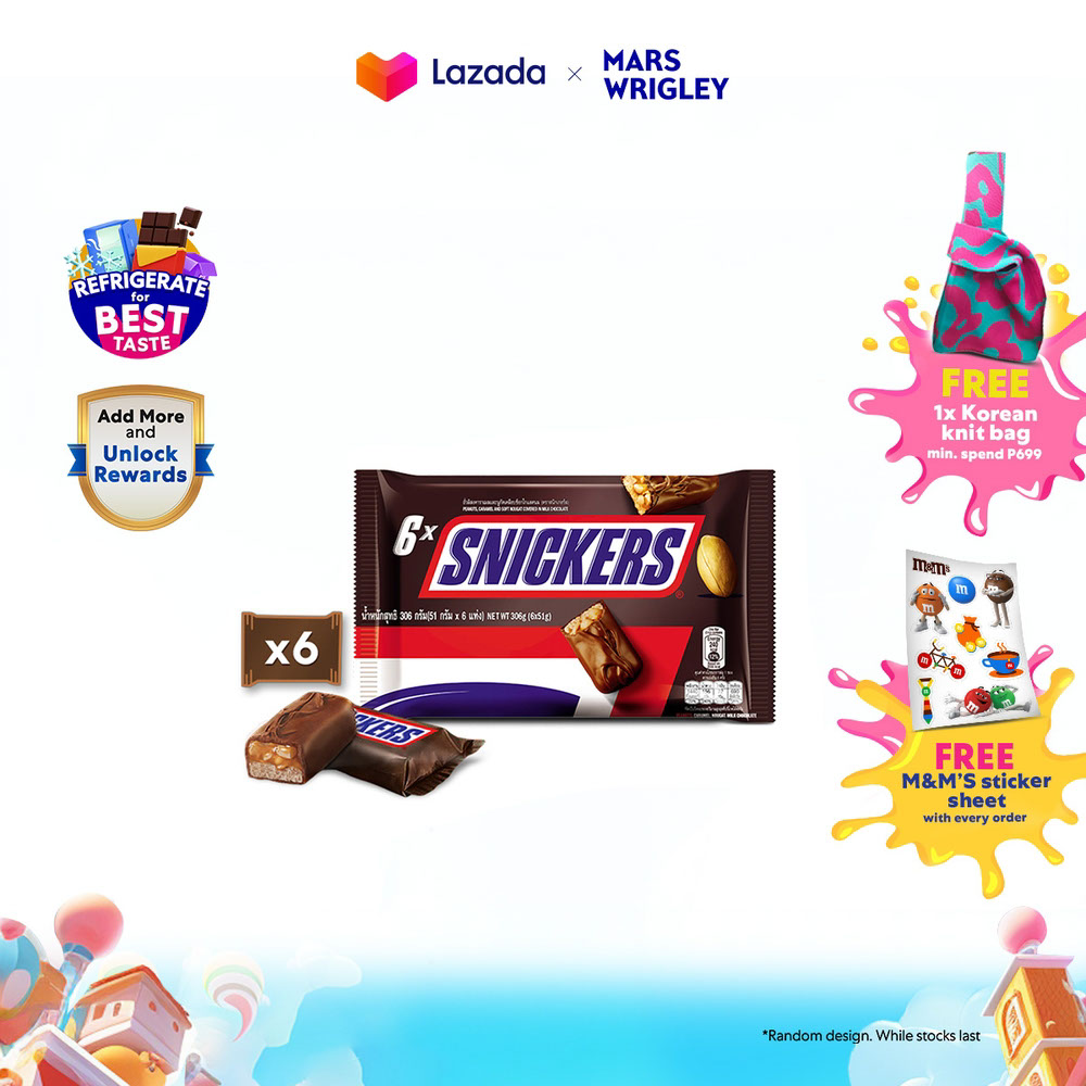SNICKERS® Classic Chocolate Bar 6 Pack 306g | Imported Chocolates ...