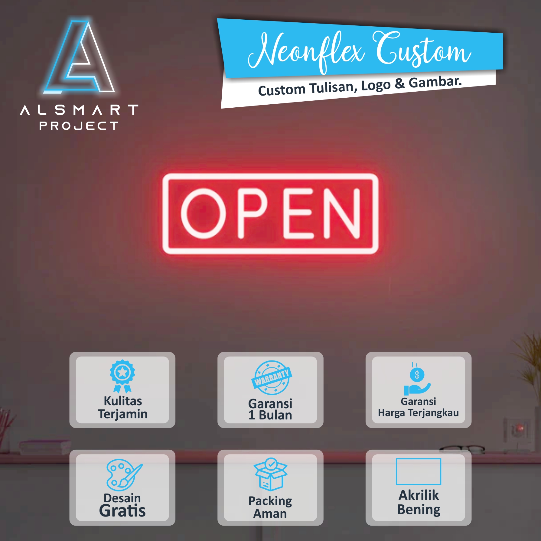 Neon Sign Open, Neon Flex Open Katalog | Lazada Indonesia