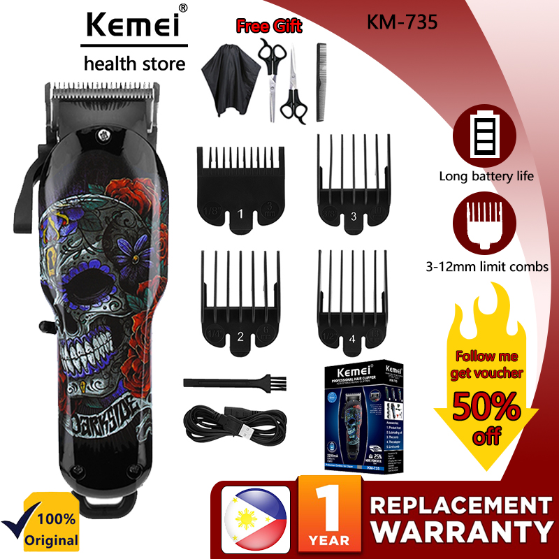 Kemei Hair Trimmer for Man Hair Clipper KM-735 Rechargeable Cordless ...