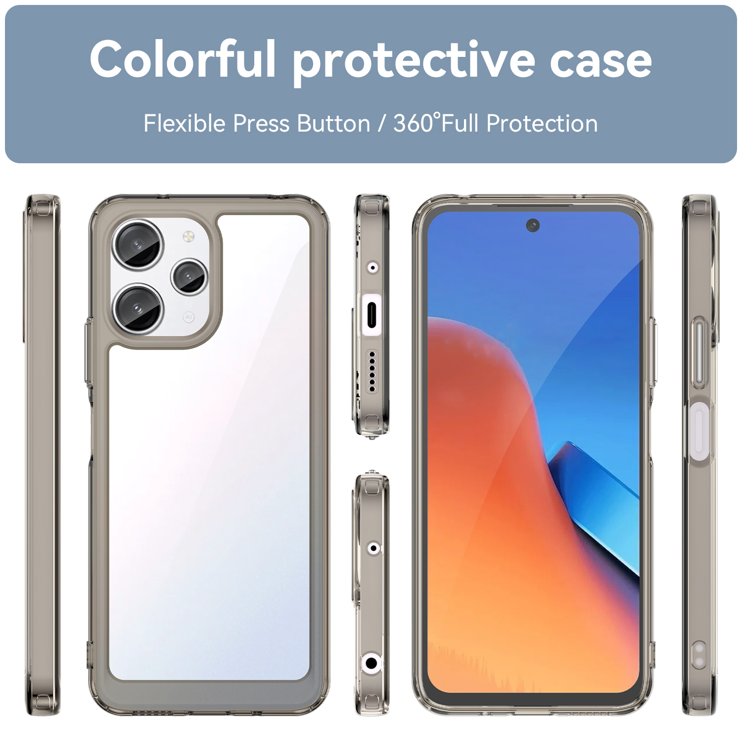 Xiaomi Poco M6 Pro 4G Case, Clear Designed Shockproof Phone Case ...