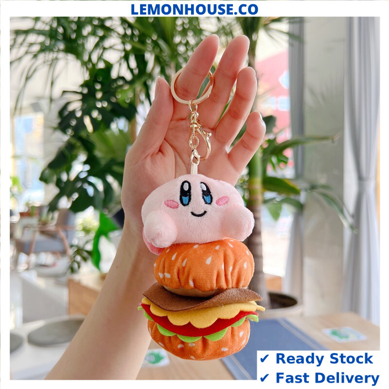 Cute Kirby Fries Burger Drumstick Hotdog Keychain for women bag school ...